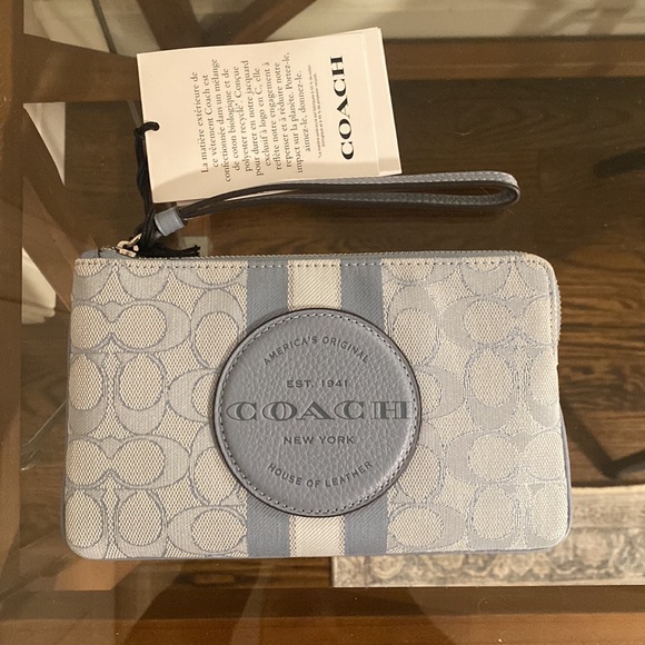 Coach | Bags | Coach Dempsey Large Phone Wallet In Signature Jacquard ...